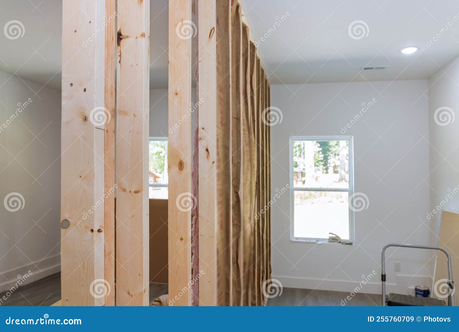 Typical Wood Framing Beams Stick Framing of Remodeling Home Stock Image ...