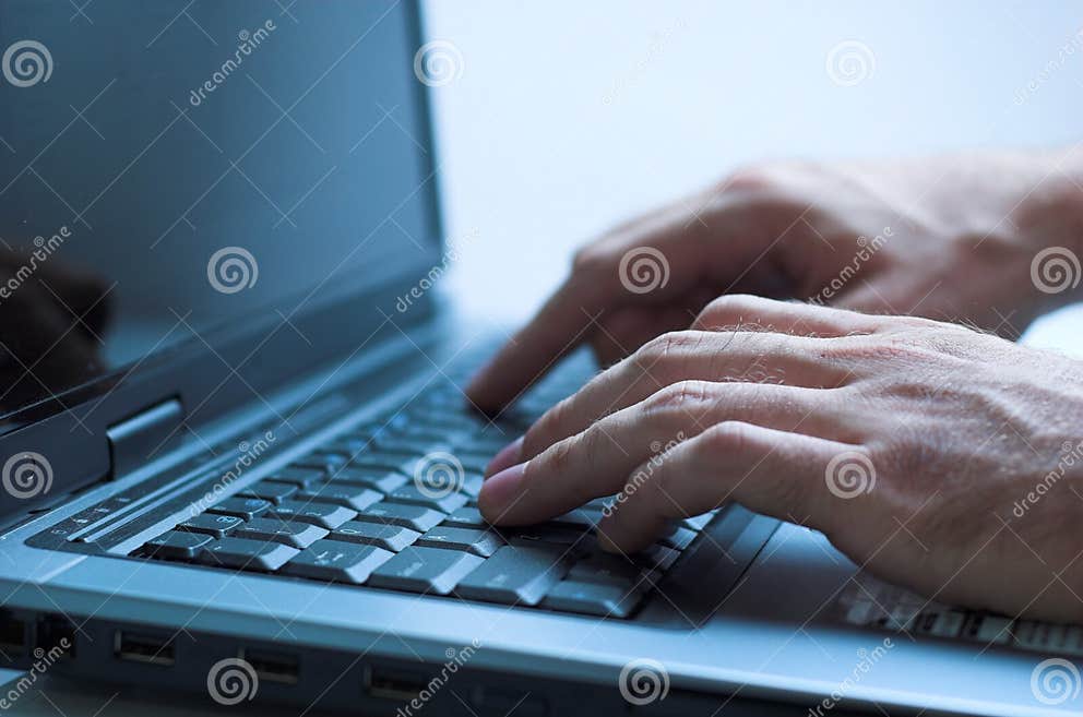 Typing stock photo. Image of closeup, hands, male, technology - 3050924