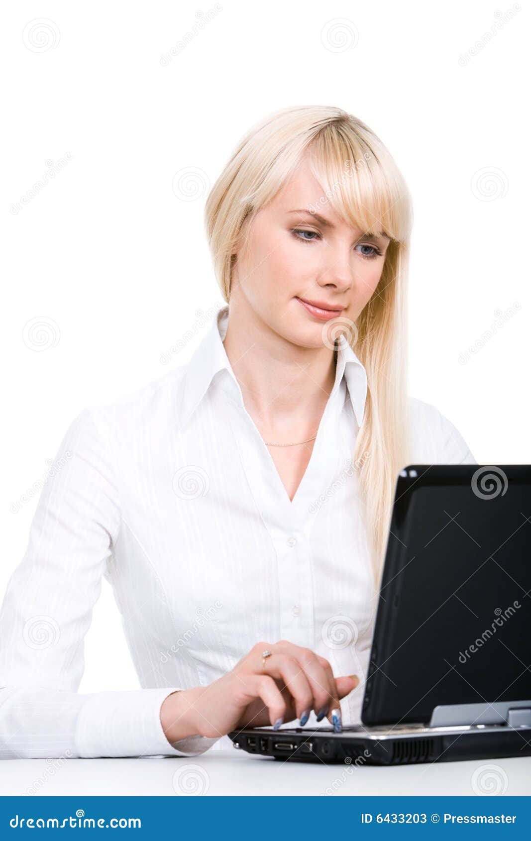 Typing stock image. Image of girl, pretty, confident, female - 6433203