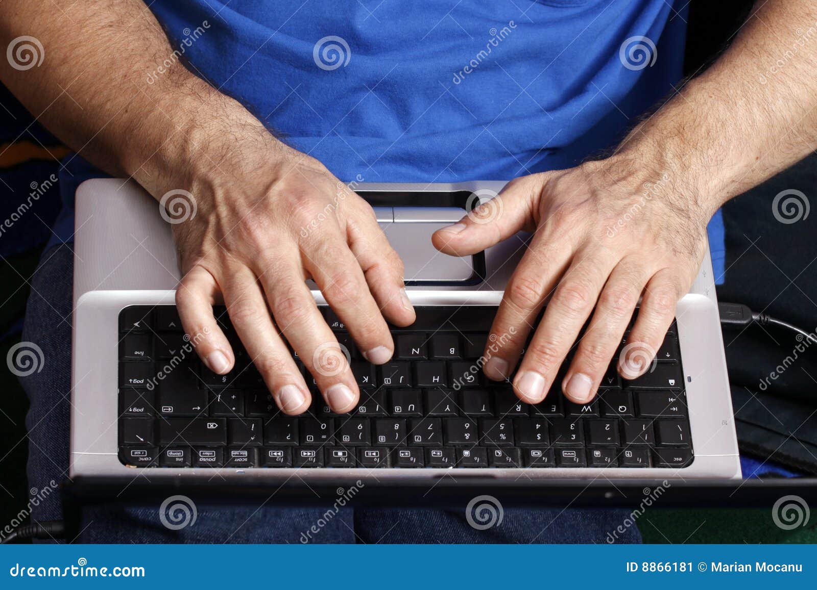 Typing stock image. Image of fingers, notebook, shirt - 8866181