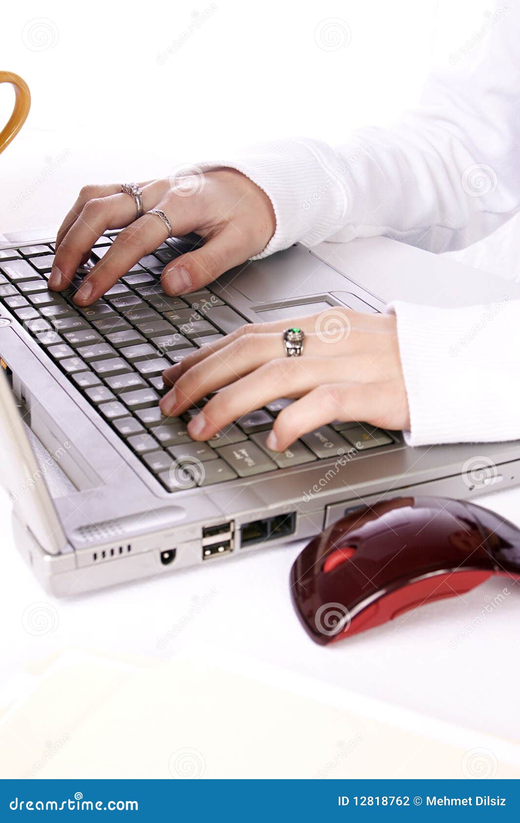 Typing it Away stock photo. Image of desk, isolated, type - 12818762