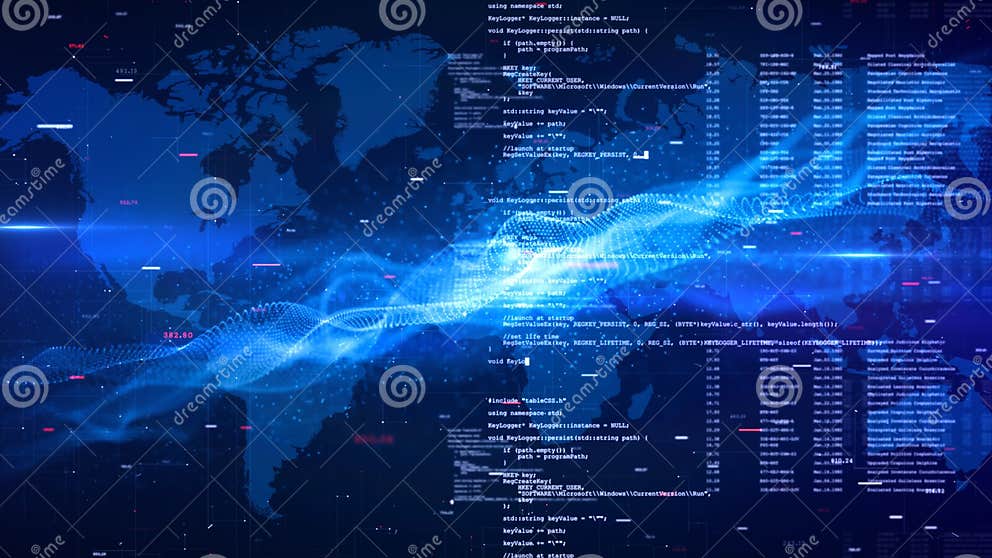Typing Code Cyber Security Hacking, Internet Network Digital Technology, Futuristic Computer ...