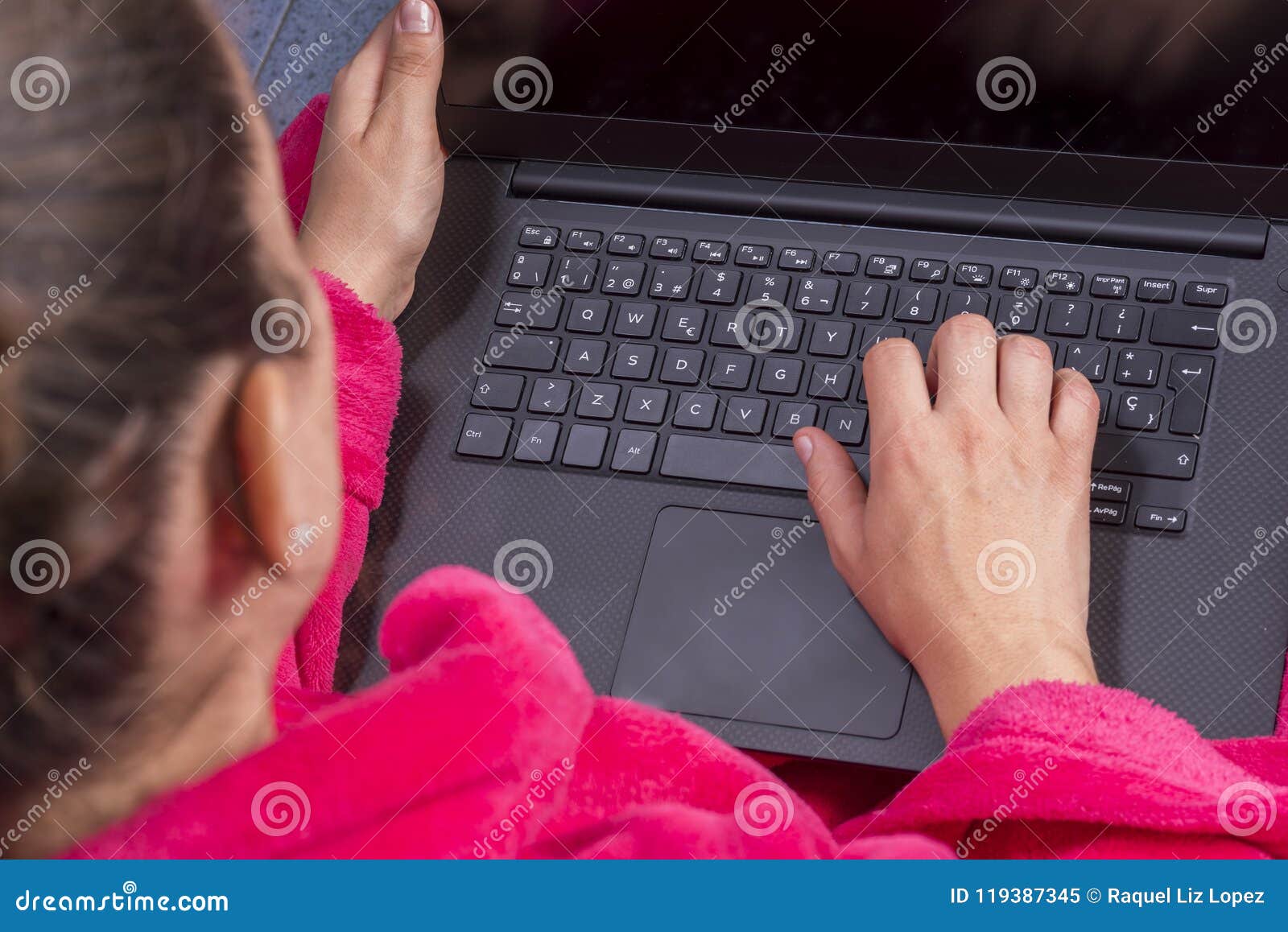 Typing on a computer. stock image. Image of resources - 119387345