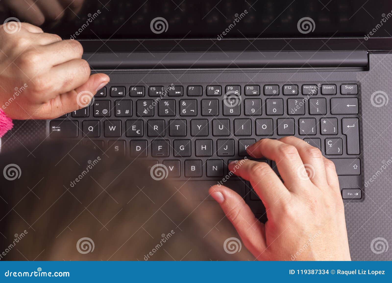 Typing on a computer. stock photo. Image of networks - 119387334