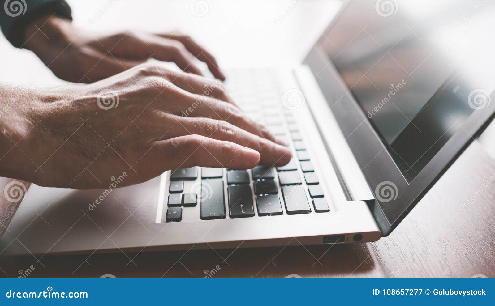Typing Courses Laptop Keyboard Improve Training Stock Image - Image of ...