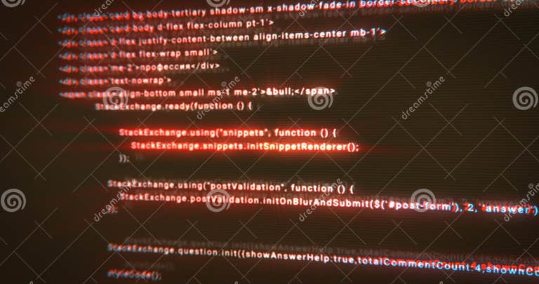 Typing a Digital Code by a Programmer in a Programming Language Stock Photo - Image of design ...
