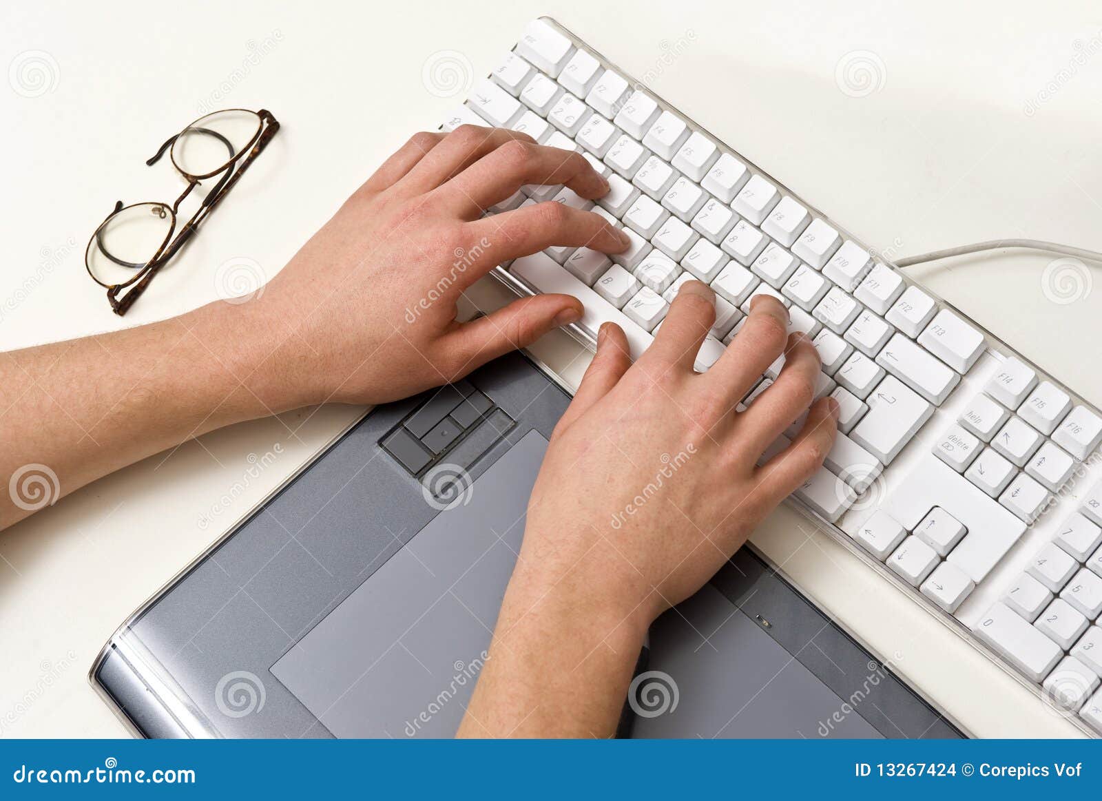 Typing Hands stock photo. Image of spectacles, typing - 13267424