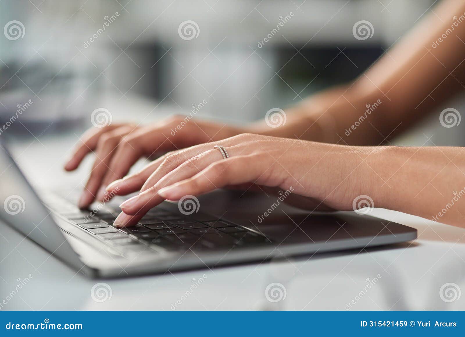 Typing, Hands and Laptop for Administration, Information or ...