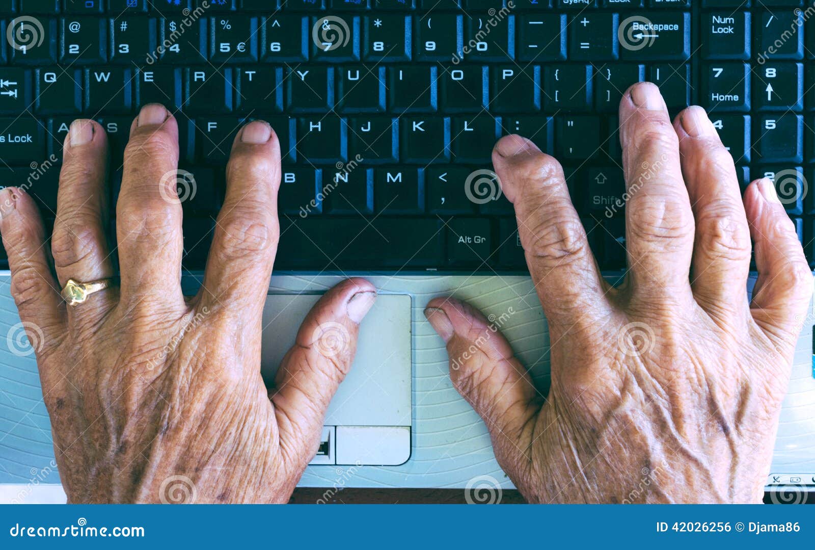 Typing hands stock photo. Image of hand, older, technology - 42026256