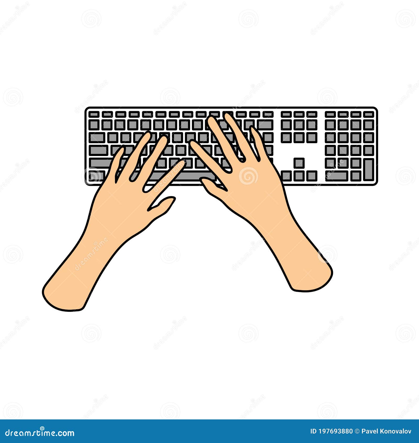 Typing Icon stock vector. Illustration of stroke, hand - 197693880