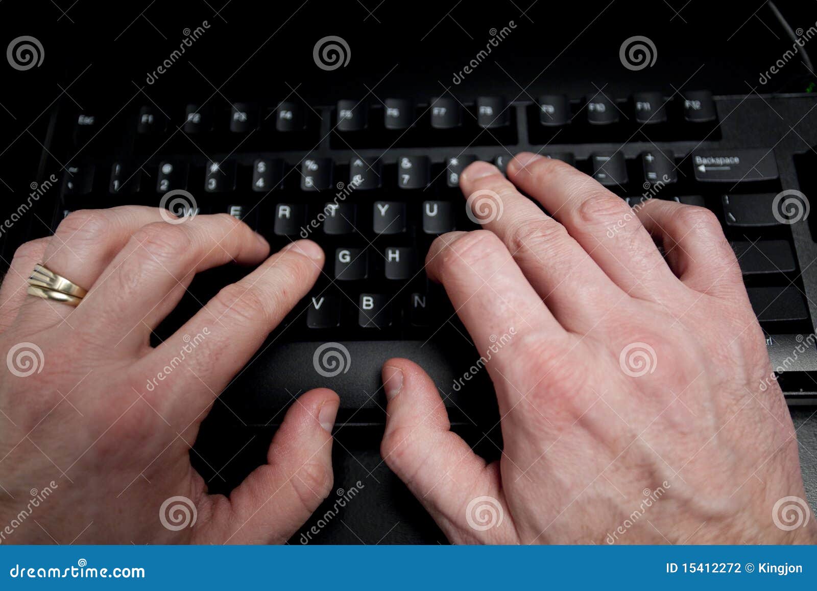 Typing on keyboard stock photo. Image of closeup, black - 15412272