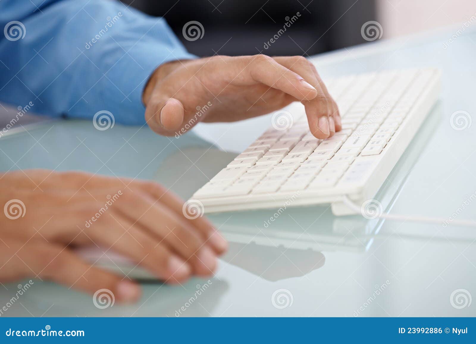 Typing on keyboard stock photo. Image of caucasian, male - 23992886