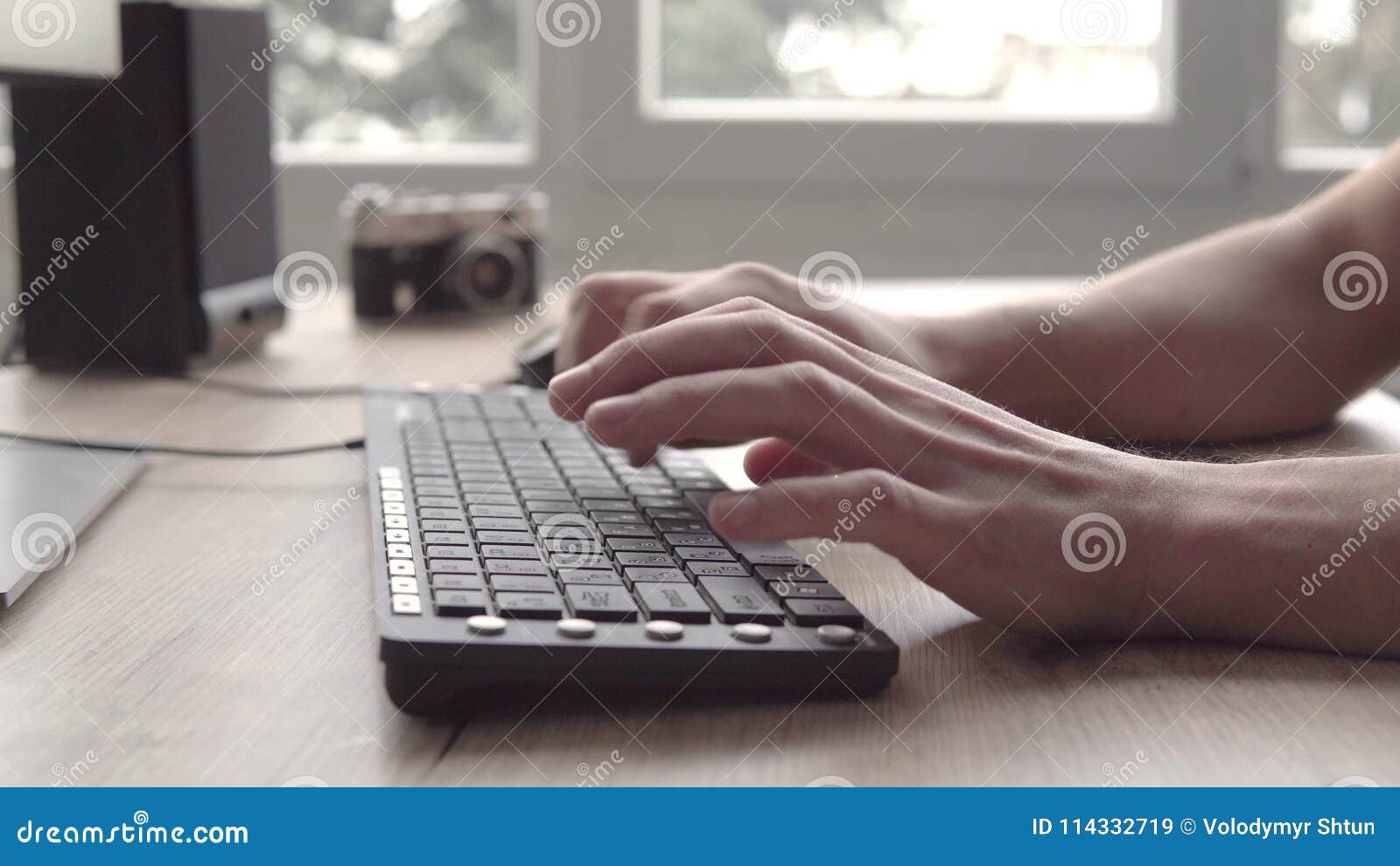 Typing on a Keyboard. Man Typing on Computer Keyboard Stock Video ...