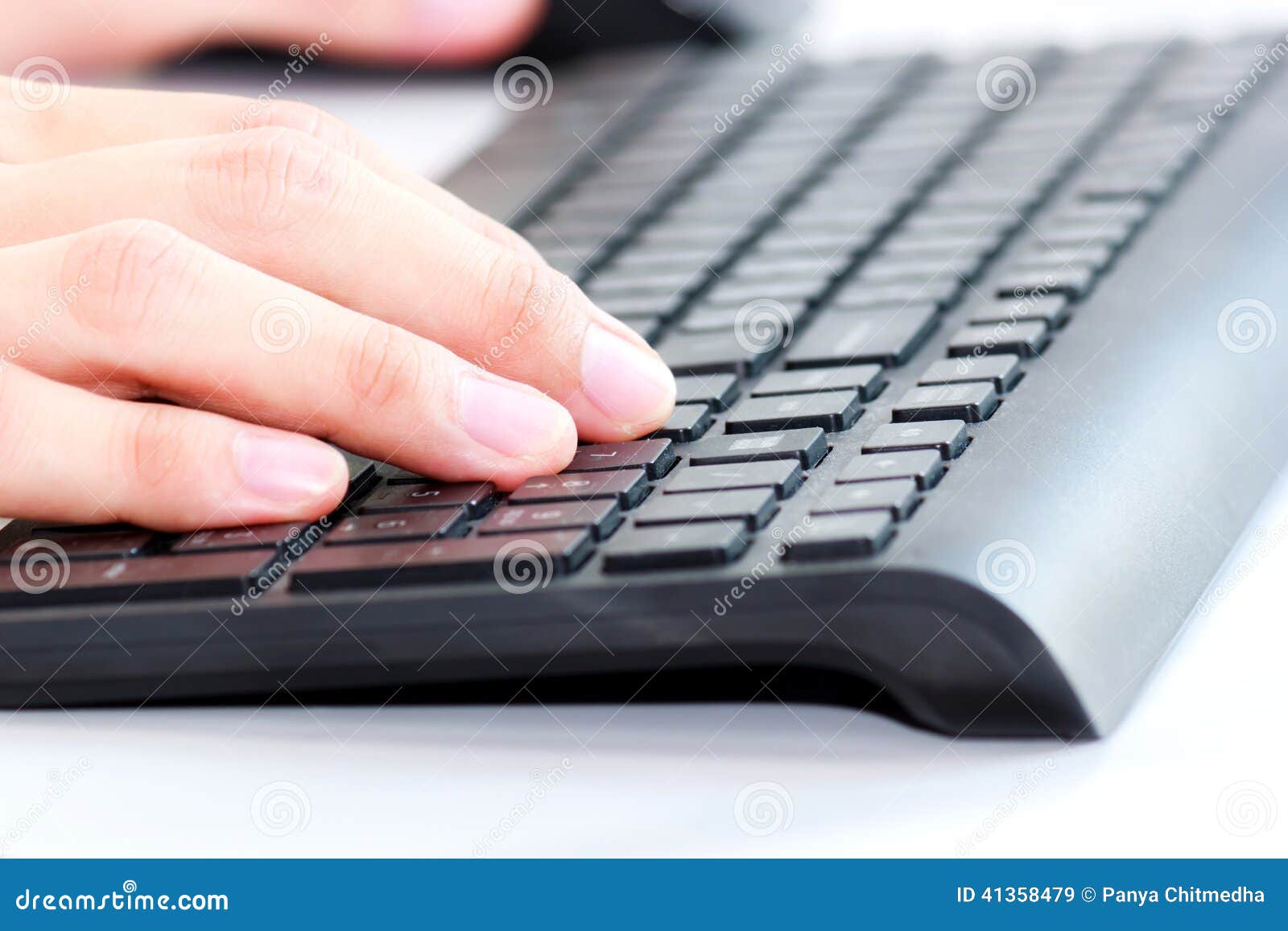 Typing on the keyboard stock image. Image of company - 41358479