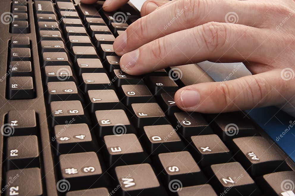 Typing on a keyboard stock photo. Image of privacy, chat - 65137400