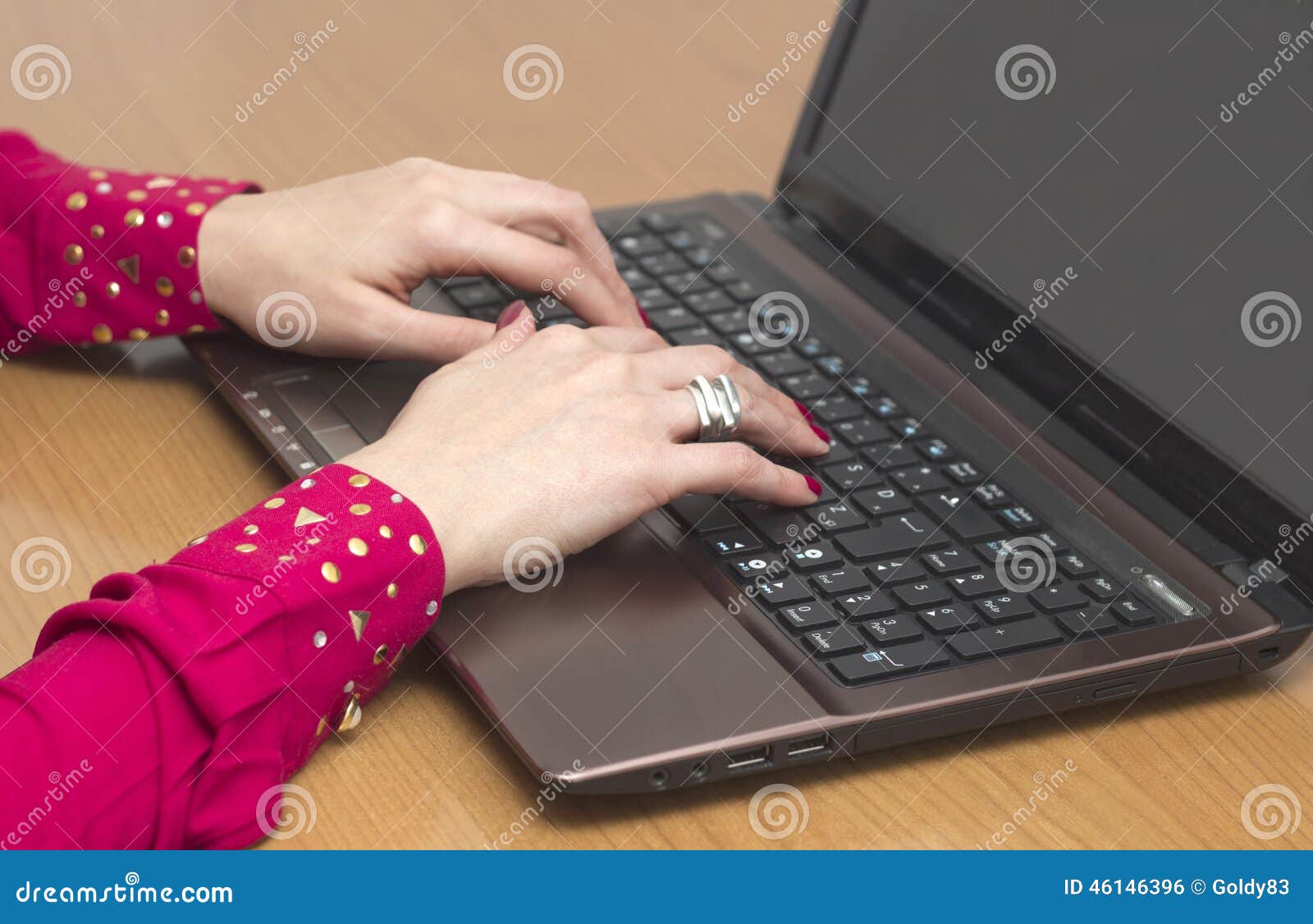 Typing on the keyboard stock photo. Image of liquid, nail - 46146396