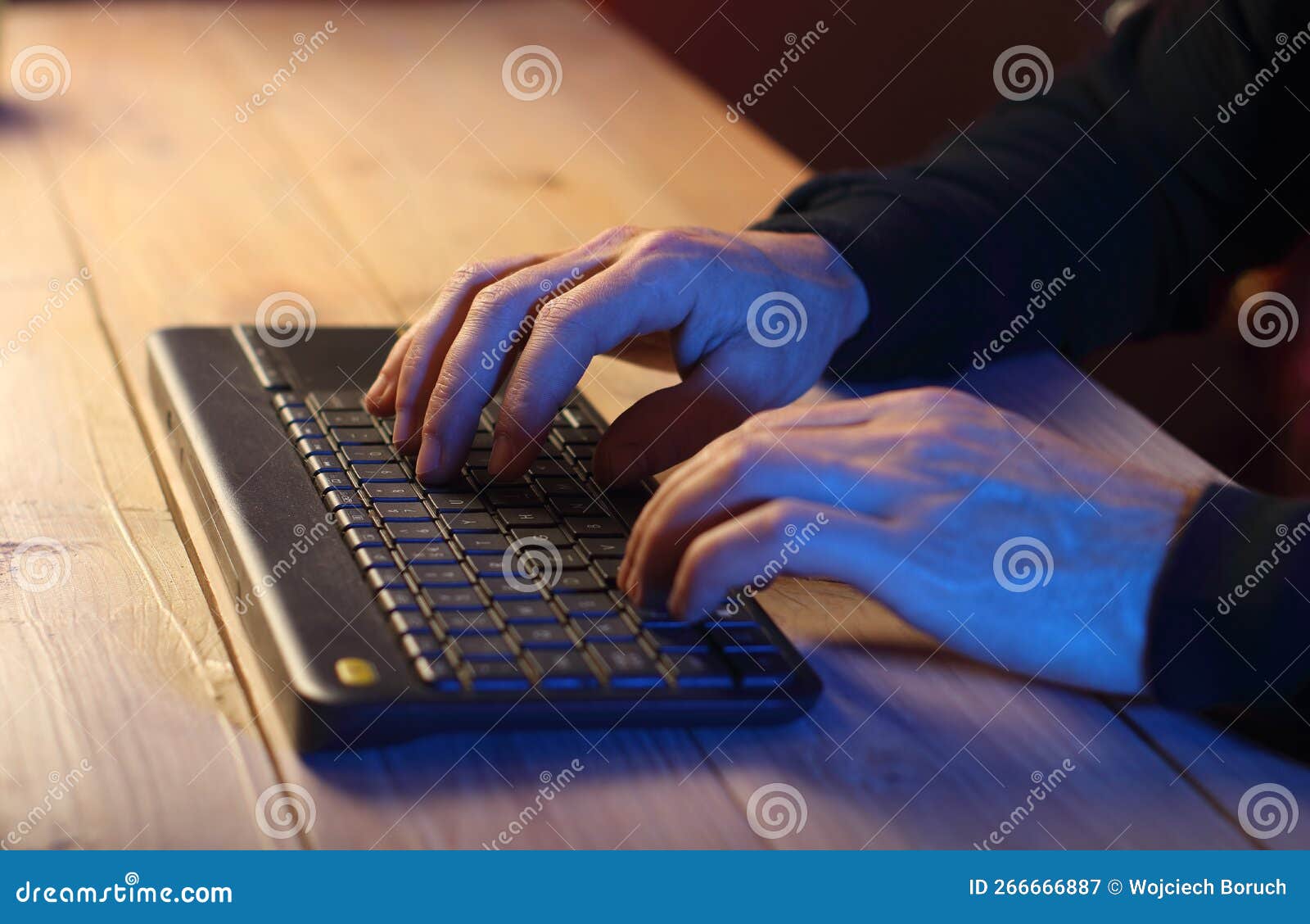 Typing on the Keyboard from the Tv Stock Image - Image of keyboard ...
