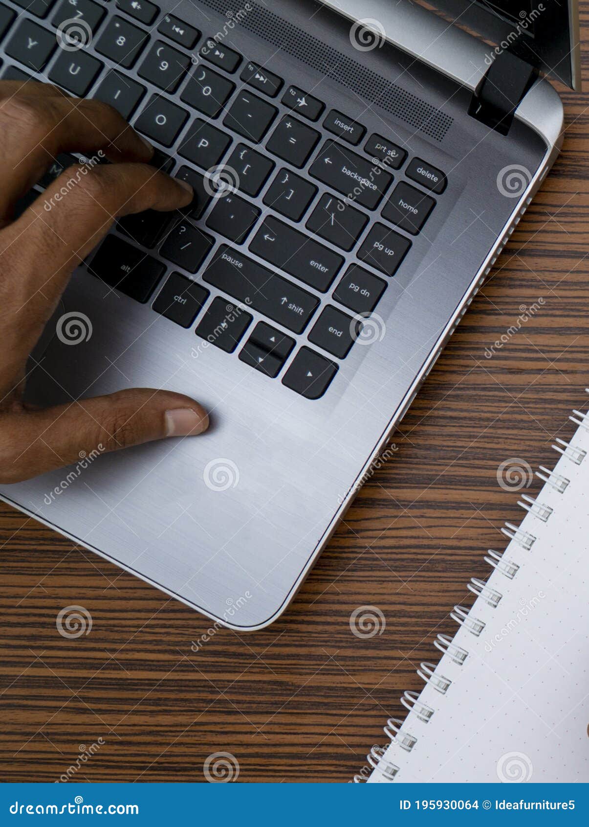 Typing on a Keyboard while Working on a Project. a Lap Top, a Mobile ...