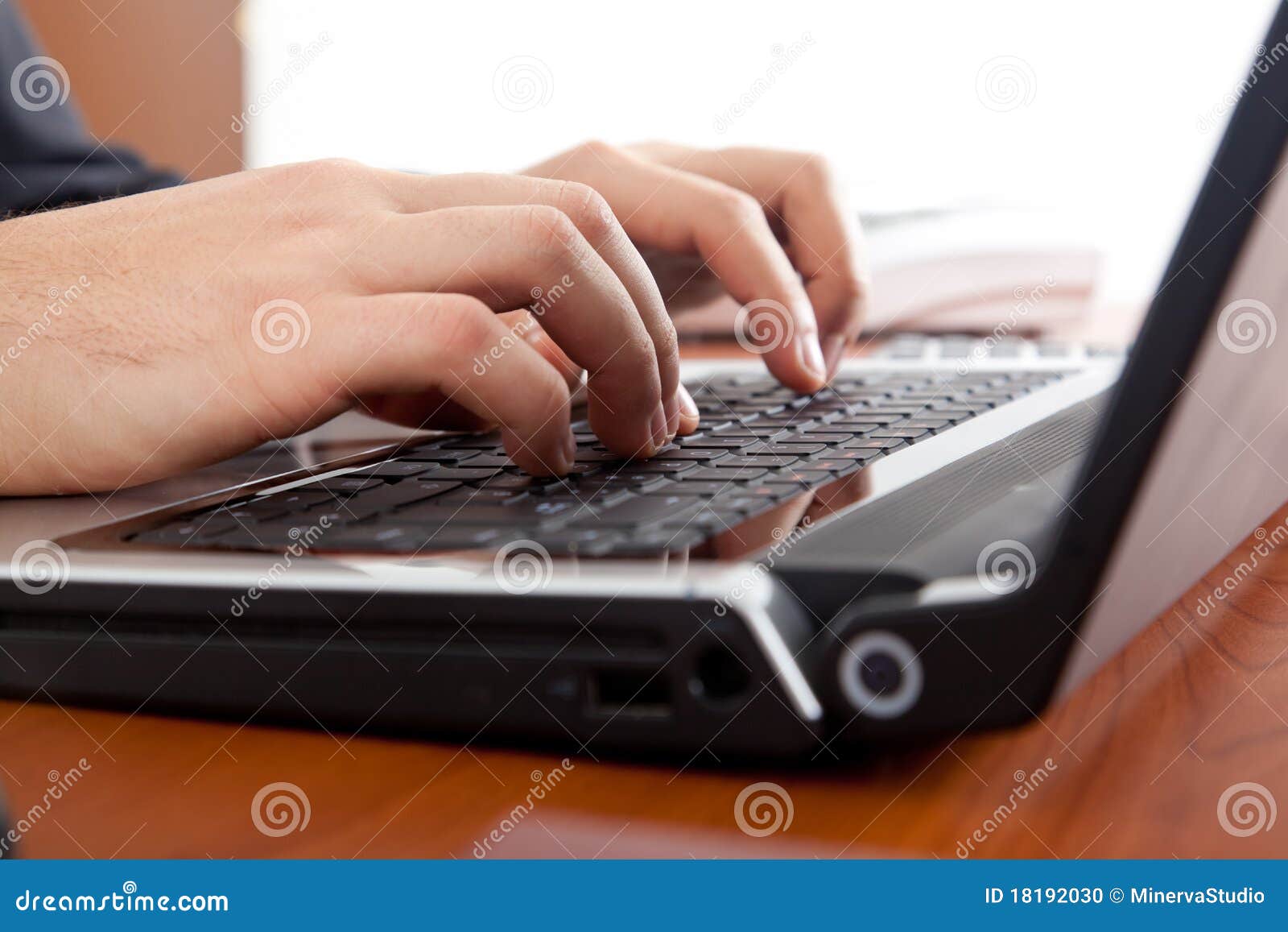 Typing on the laptop stock photo. Image of laptop, internet - 18192030