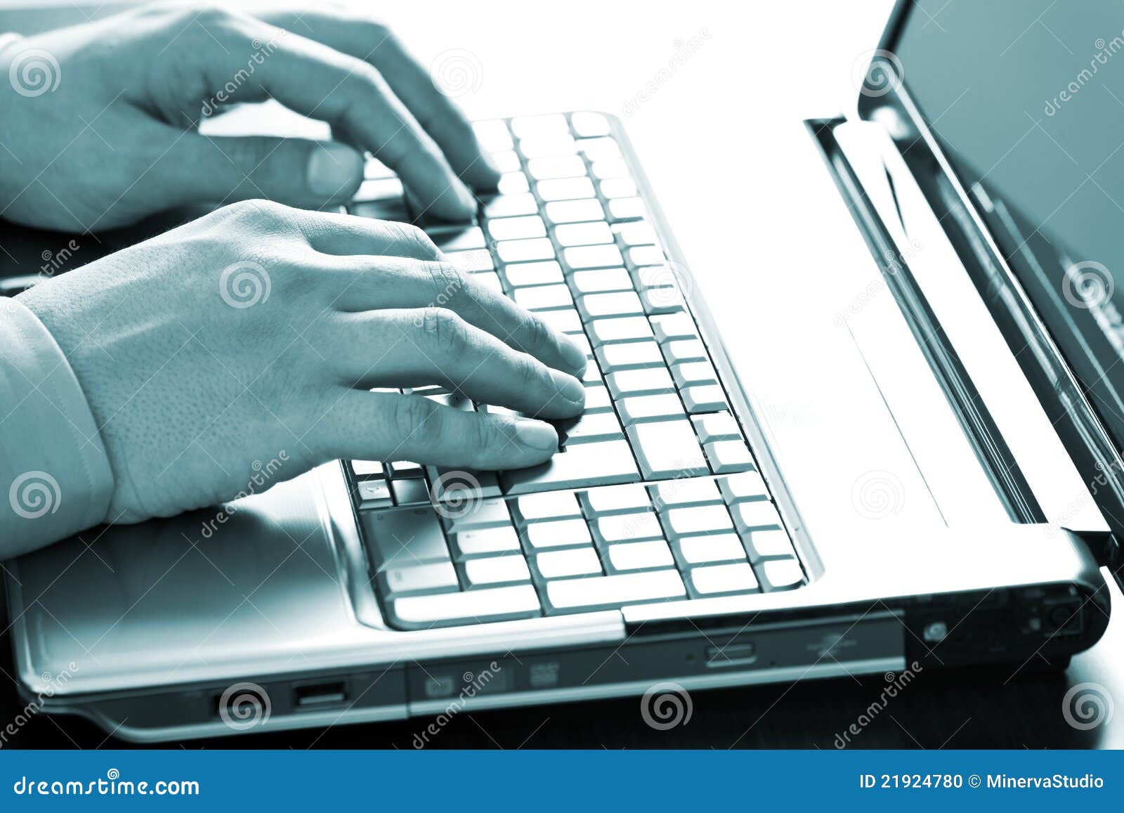 Typing on a laptop stock photo. Image of hand, purchase - 21924780