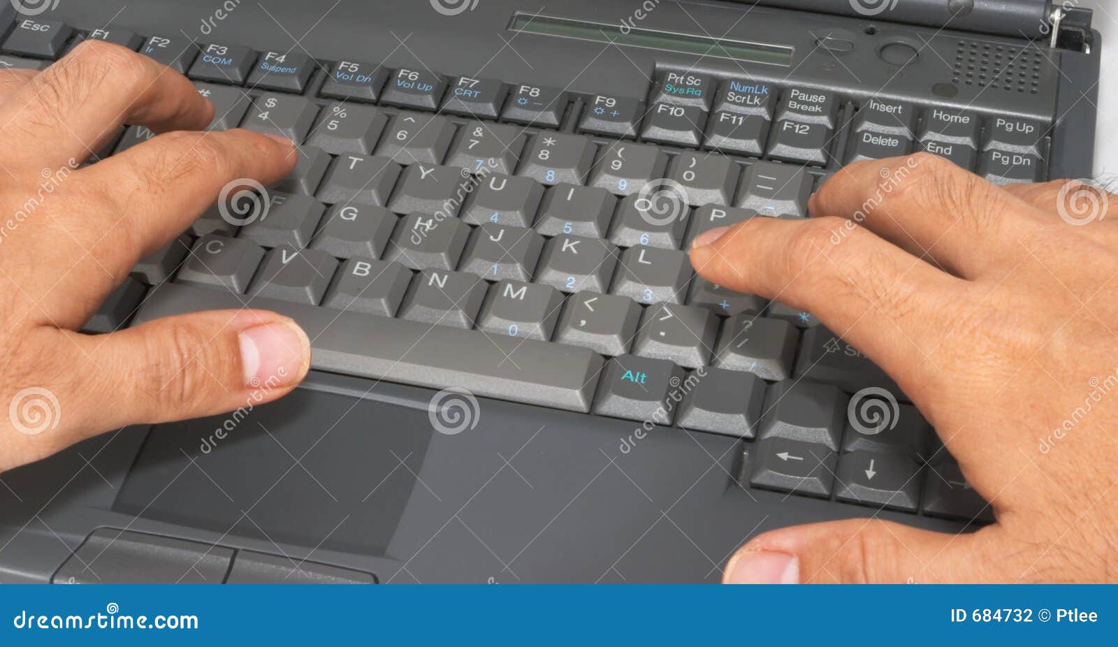 Typing on Laptop Computer #1 Stock Photo - Image of hardware, gray: 684732