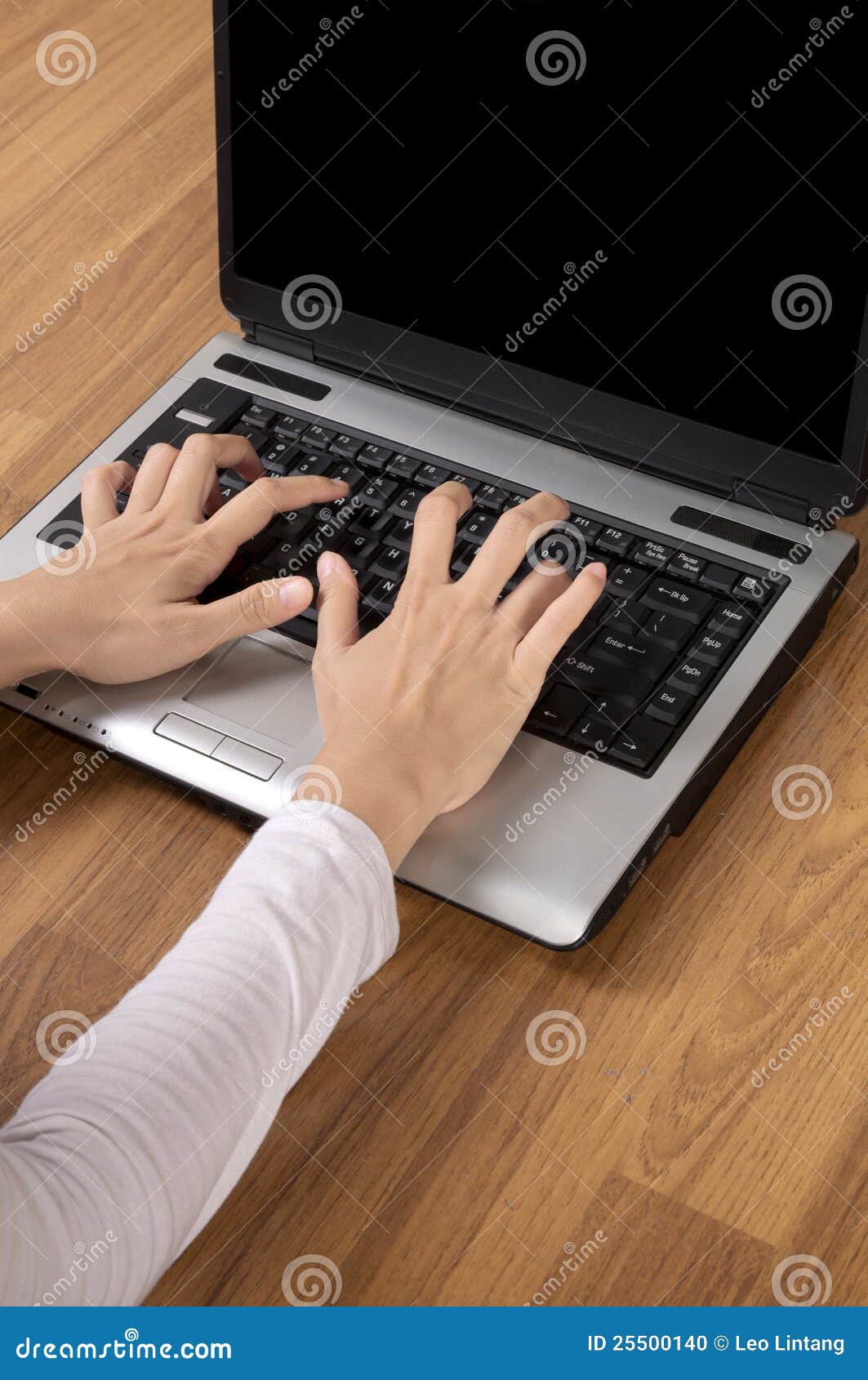 Typing with Laptop PC stock photo. Image of browsing - 25500140