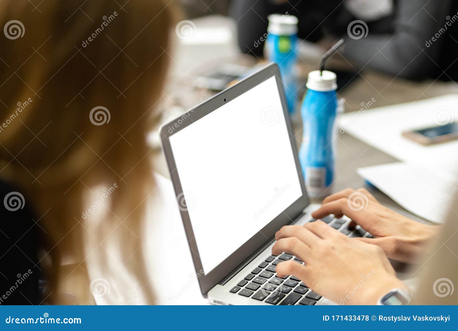 Typing on Laptop. Team Work Stock Photo - Image of hands, media: 171433478