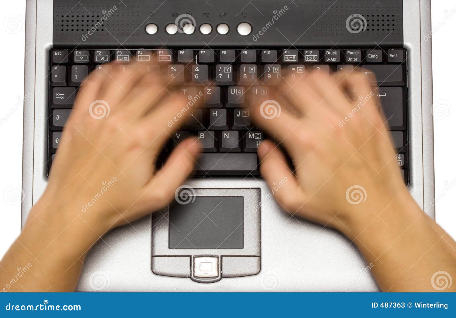 Typing on Laptop (Top View) Stock Image - Image of action, personal: 487363