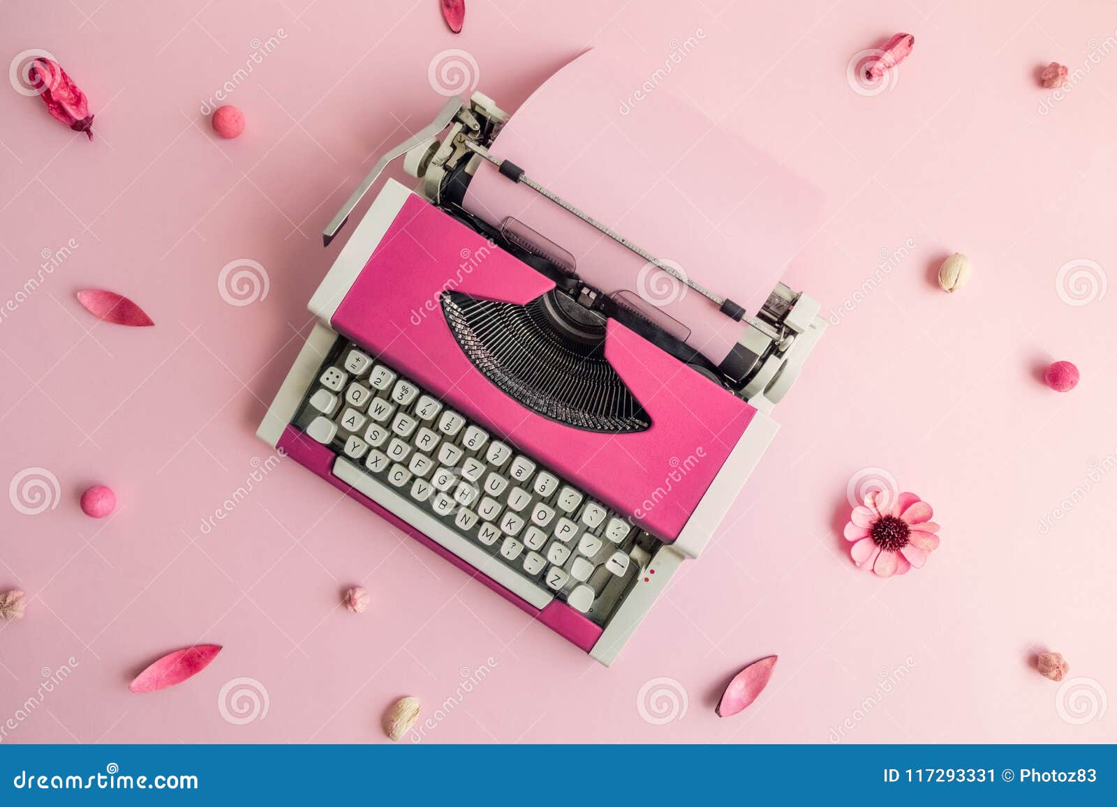 Typing Machine on Nature Background Abstract Concept. Stock Image ...
