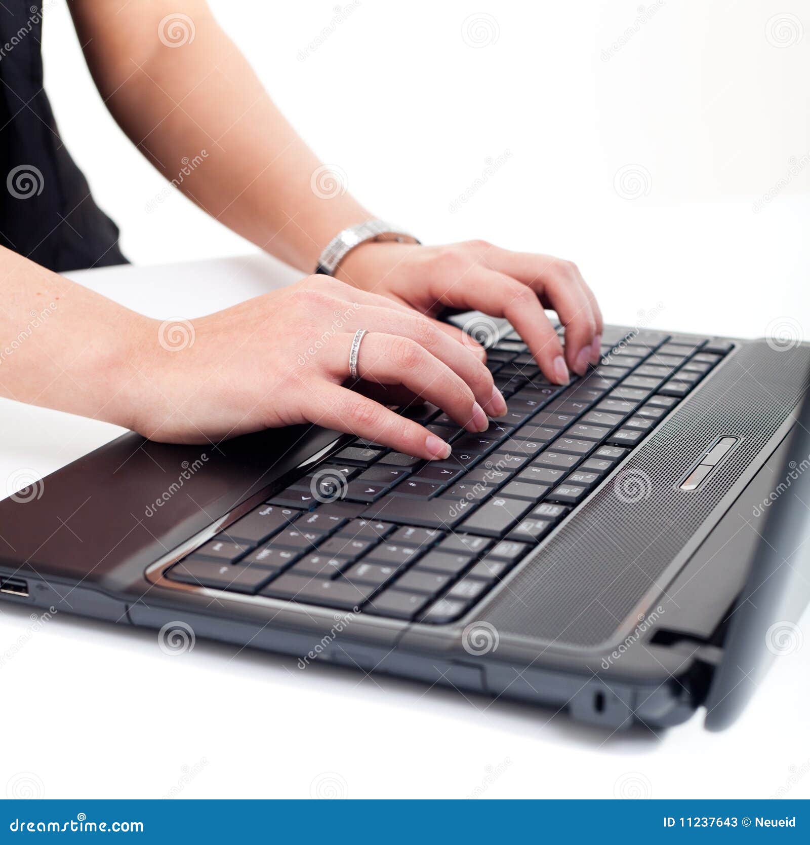 Typing on a notebook stock image. Image of corporate - 11237643