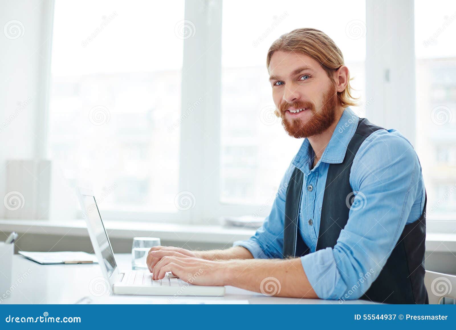 Typing in office stock image. Image of looking, caucasian - 55544937