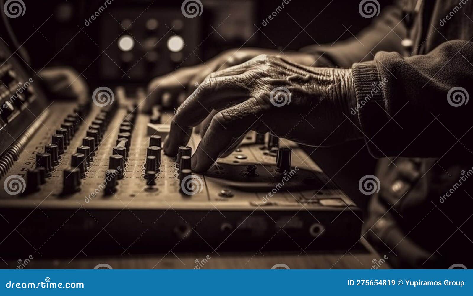 Typing on Old Computer Equipment Generated by AI Stock Illustration ...