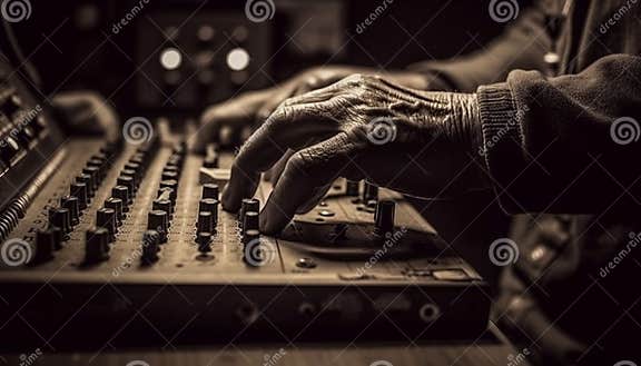 Typing on Old Computer Equipment Generated by AI Stock Illustration ...
