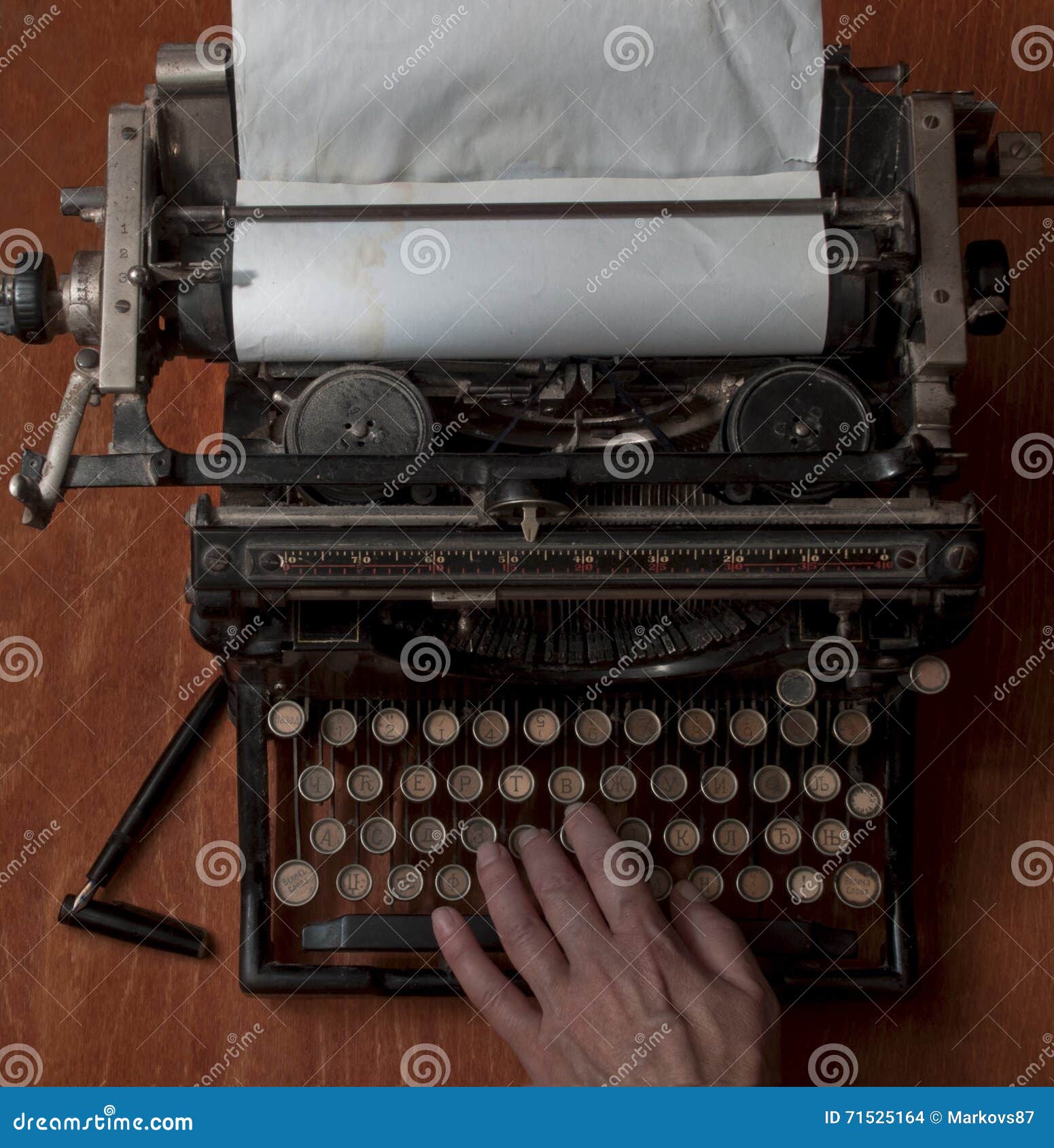 Typing on an Old Typewriter Stock Photo - Image of bureaucracy ...