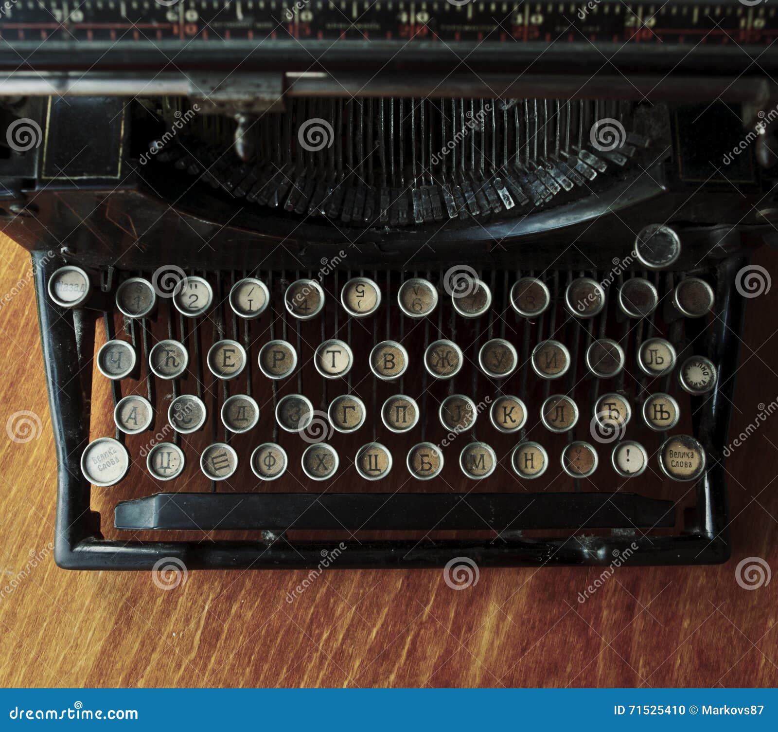 Typing on an Old Typewriter Stock Photo - Image of filter, cyrillic ...