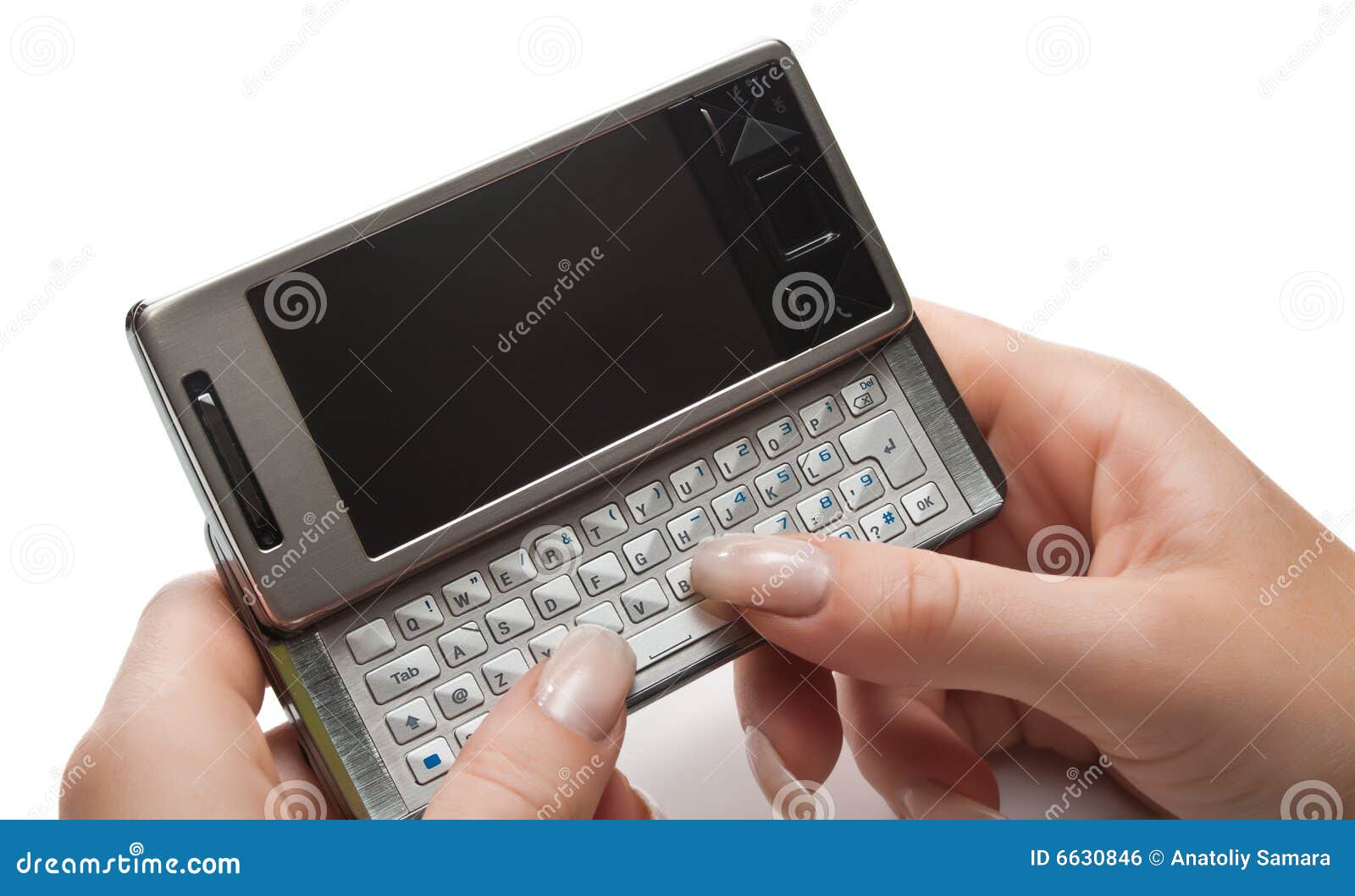 Typing on pda stock photo. Image of portable, mobile, hand - 6630846