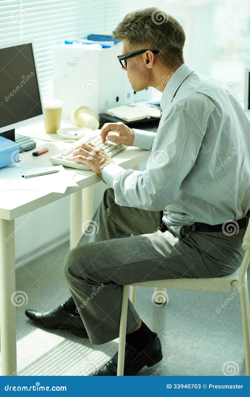 Typing stock image. Image of executive, boss, caucasian - 33940703