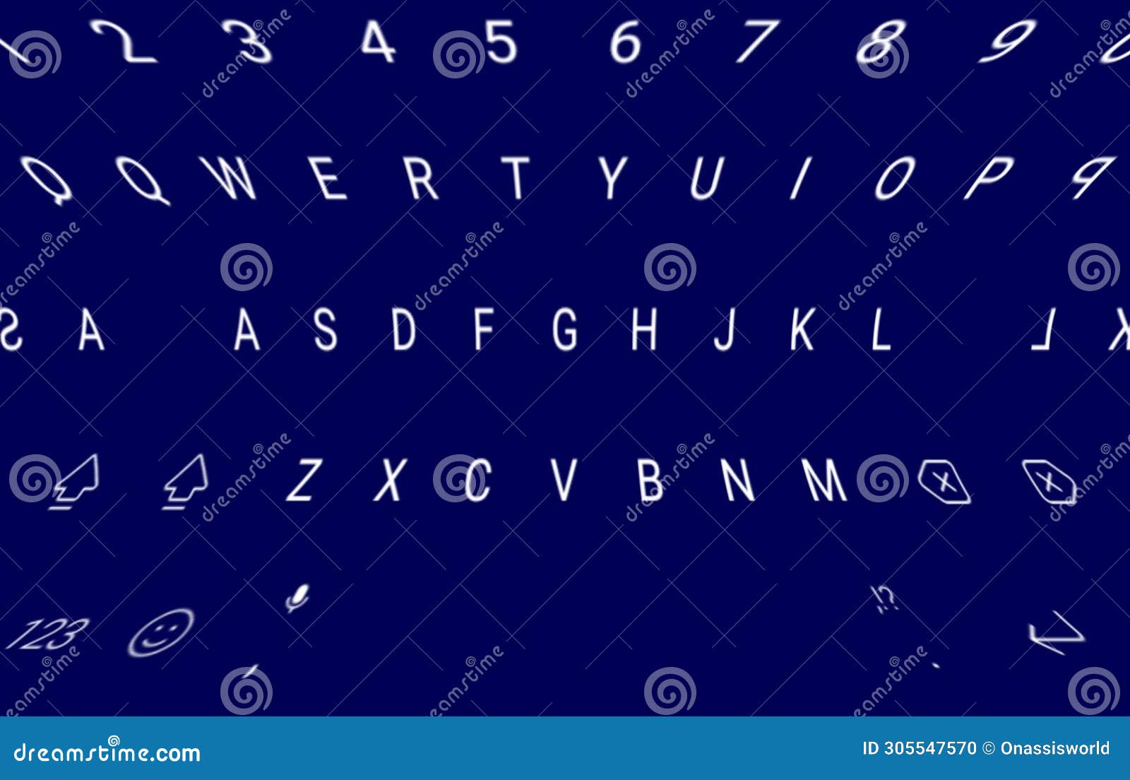 Typing Screen Virtual Mobile Keyboard Stock Illustration - Illustration ...