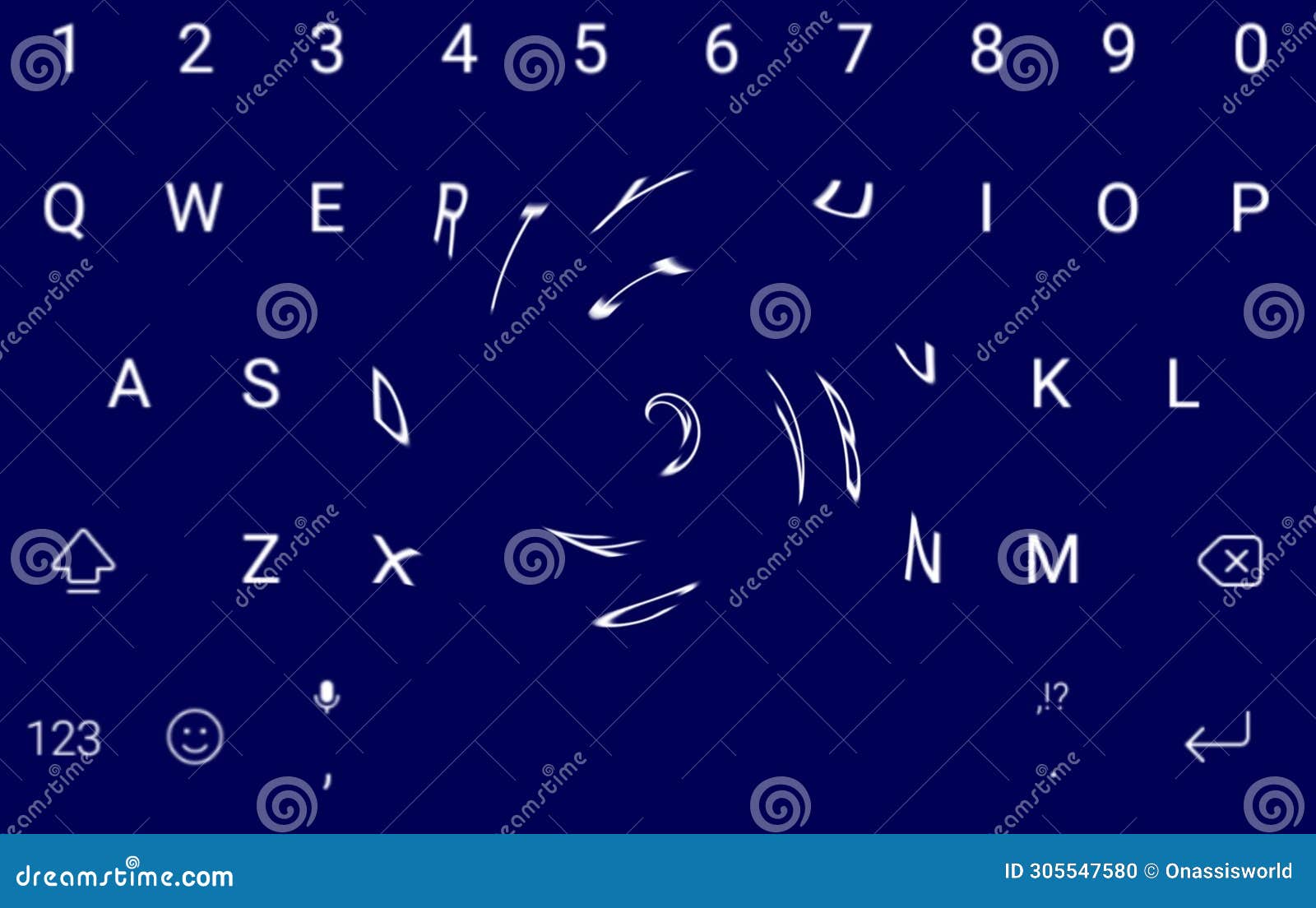 Typing Screen Virtual Mobile Keyboard Stock Illustration - Illustration ...