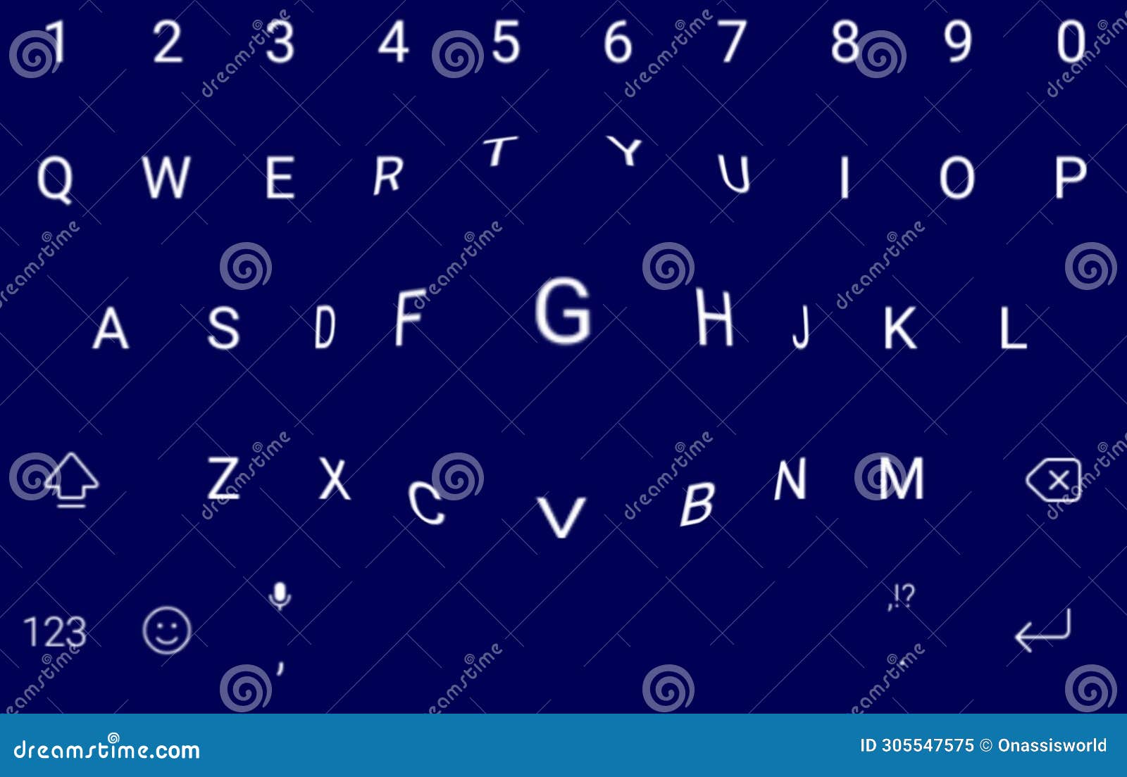 Typing Screen Virtual Mobile Keyboard Stock Image - Image of typing ...