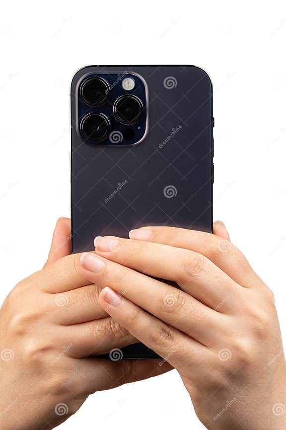 Typing on Smartphone Back View Stock Image - Image of communication ...