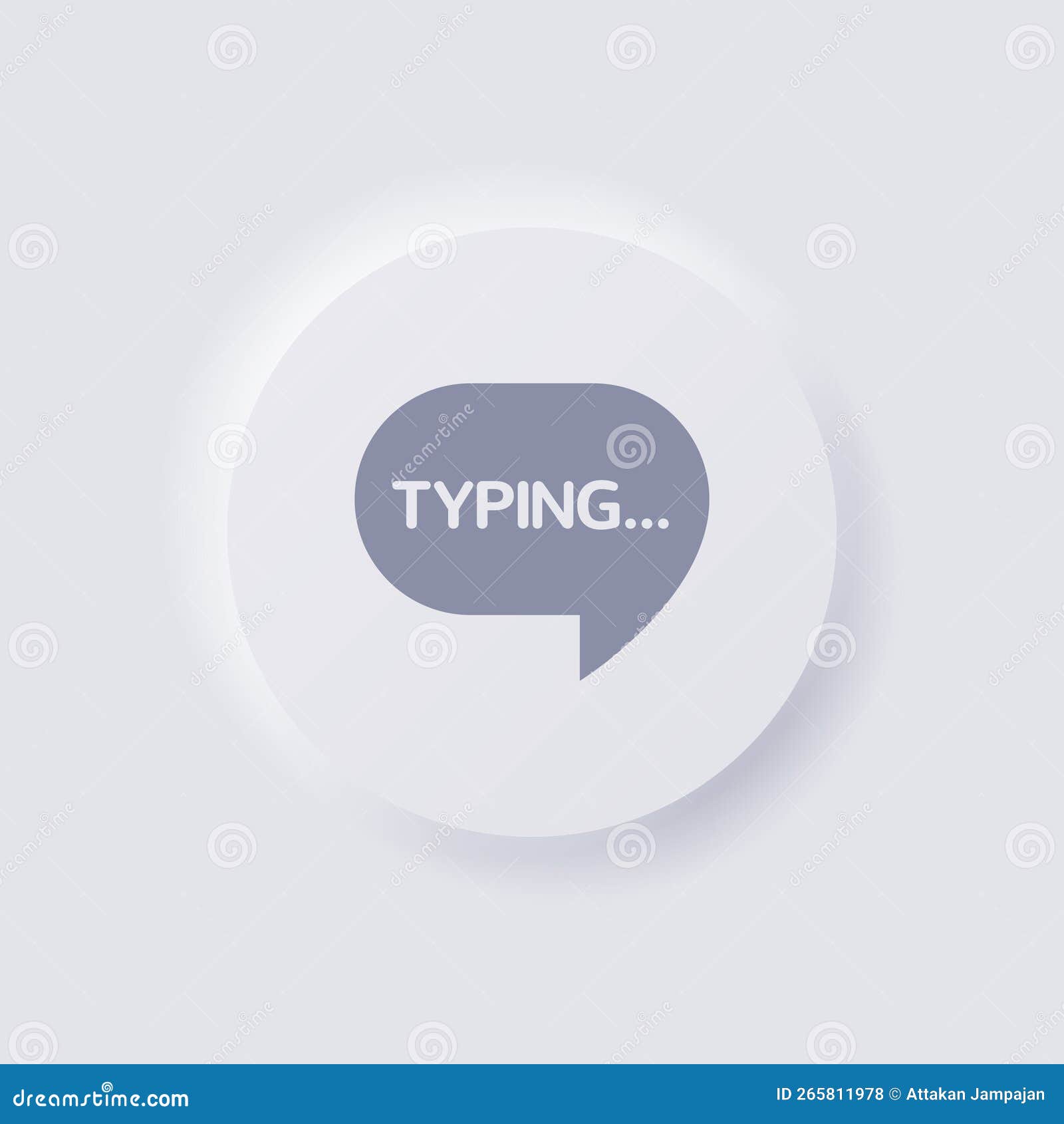 Typing Speech Balloon Icon, White Neumorphism Soft UI Design. Stock ...