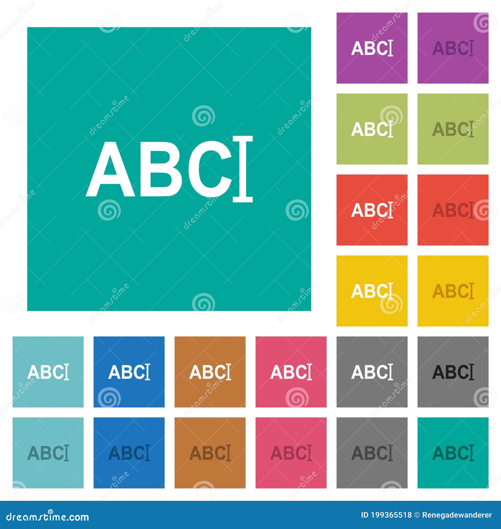 Typing Text with Cursor Square Flat Multi Colored Icons Stock Vector ...