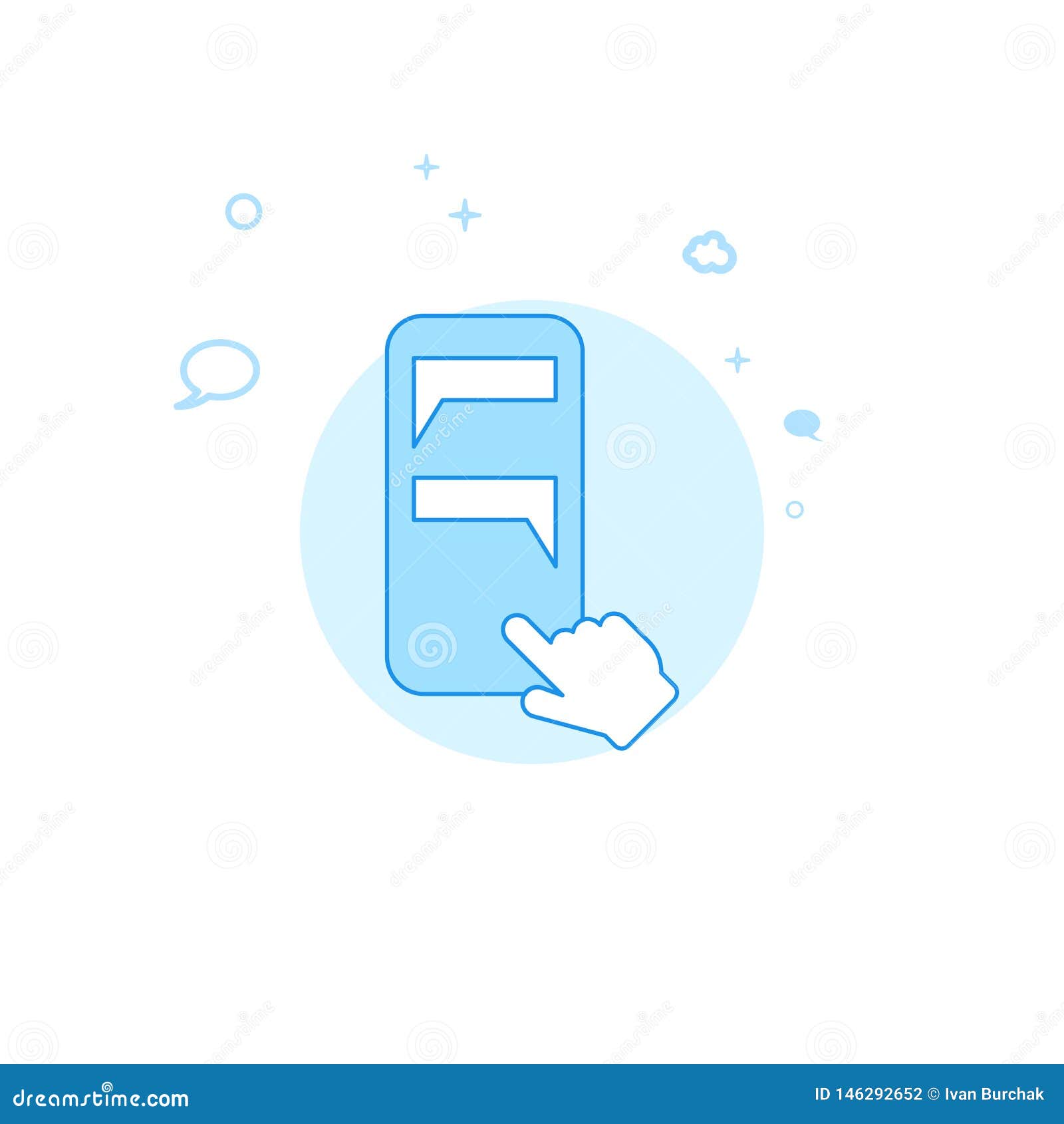 Typing Text Message, Sending Message Flat Vector Illustration, Icon ...