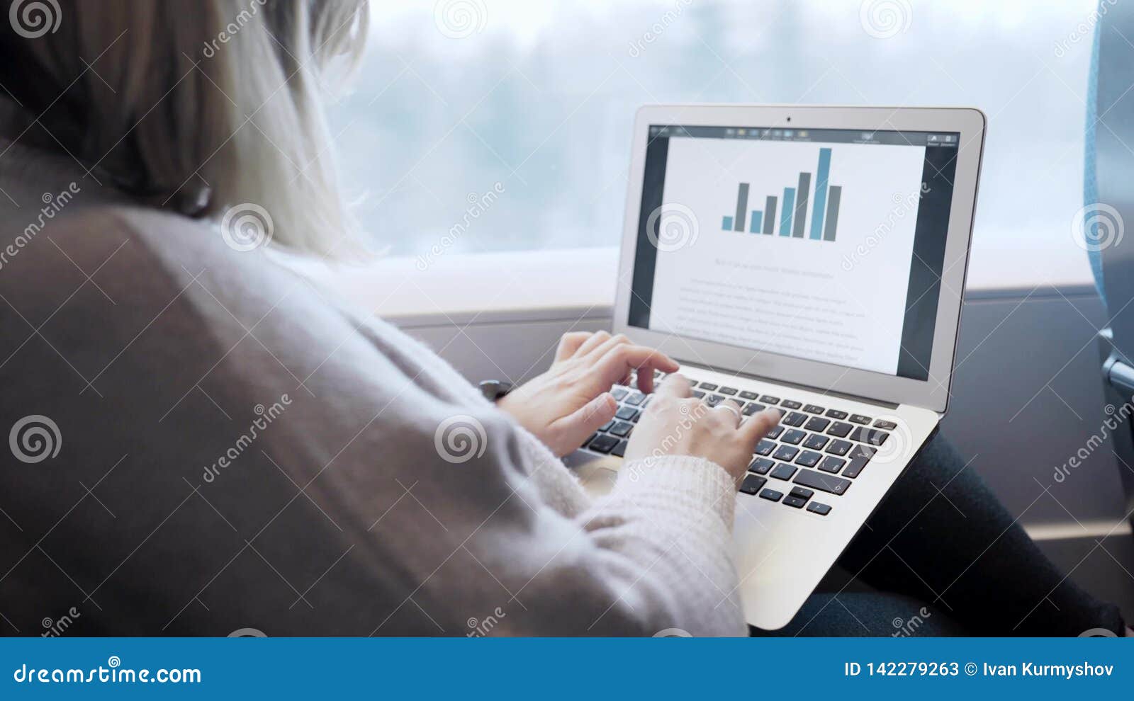 Typing Using Laptop Computer in the Train Stock Video - Video of ...