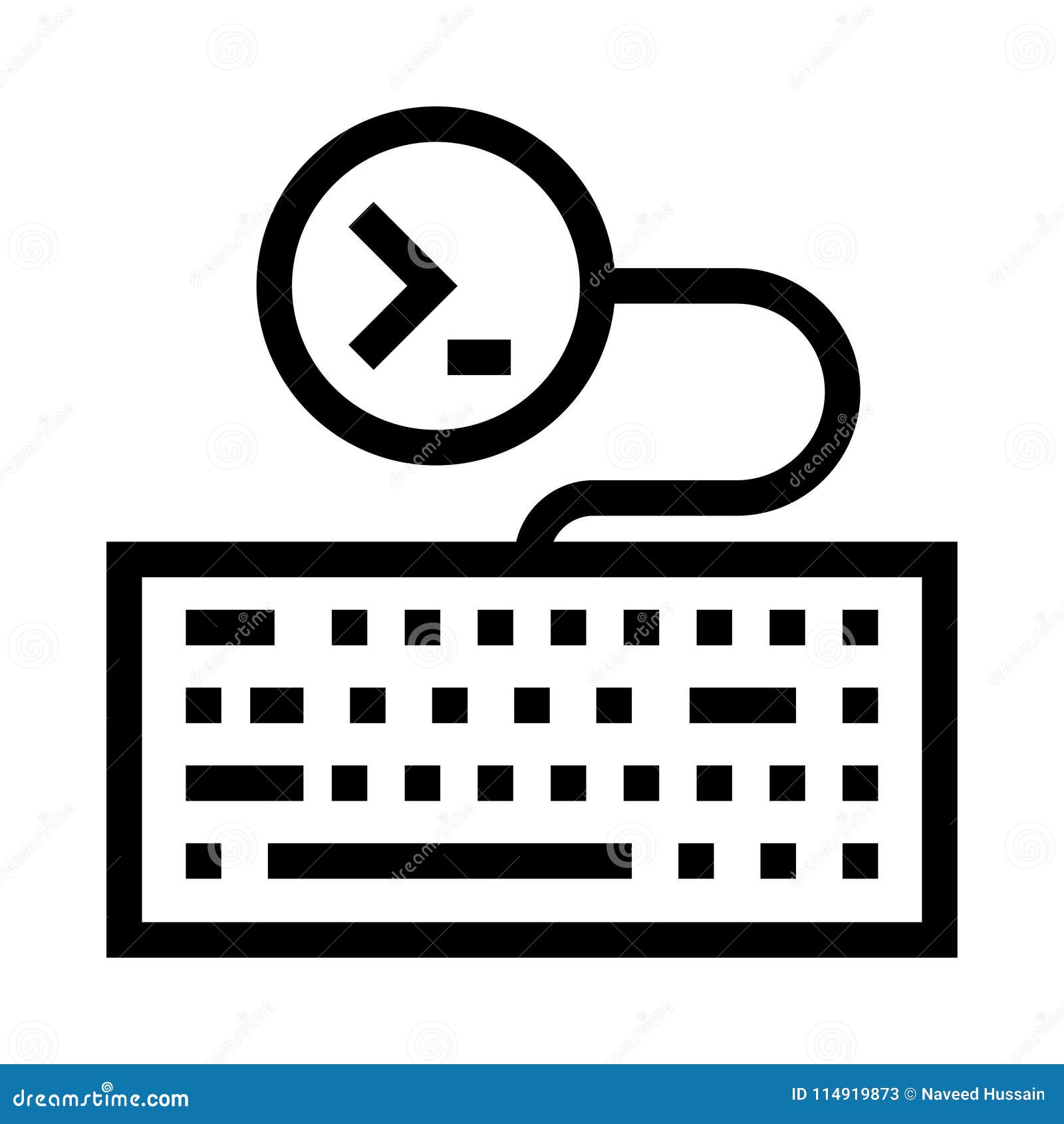Typing vector line icon stock vector. Illustration of icons - 114919873