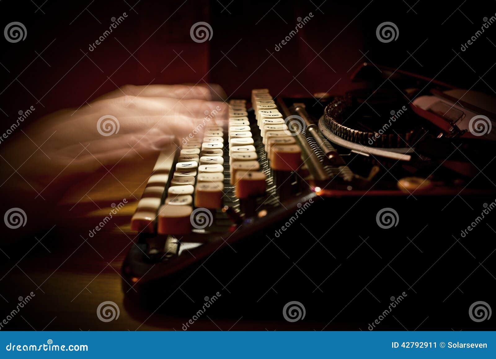 Typing on a Vintage Typewriter Stock Image - Image of keys, fiction ...