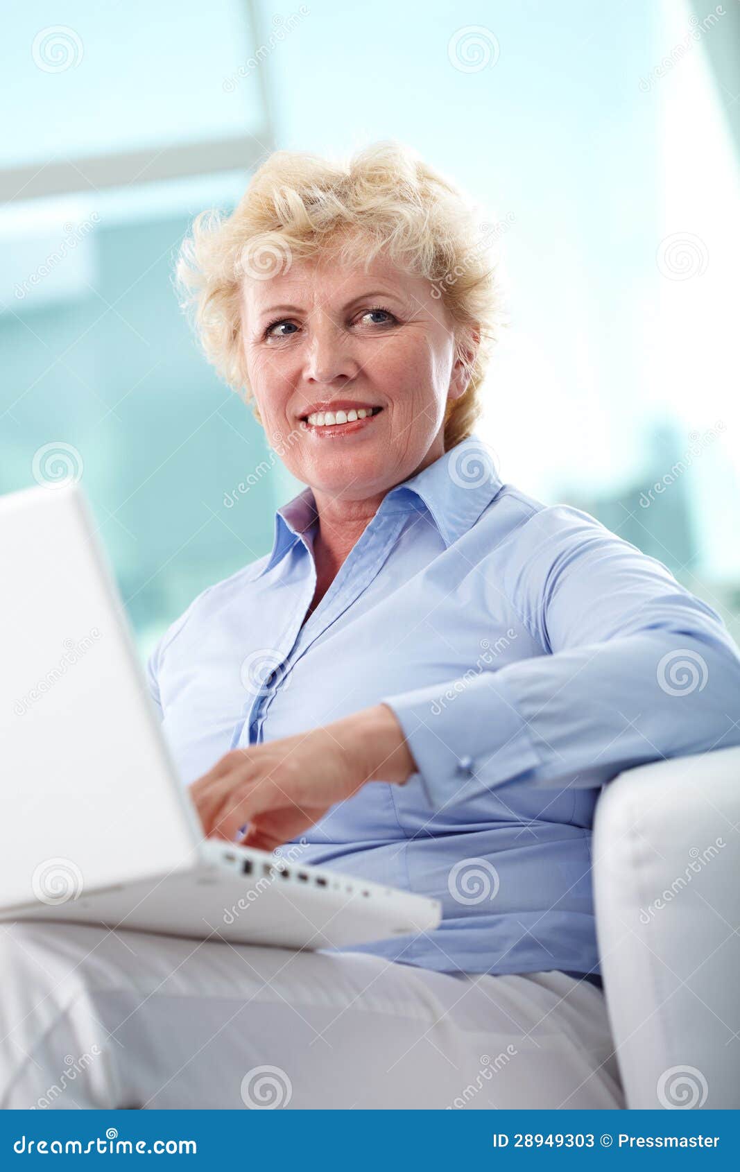 Typing woman stock image. Image of charming, human, happy - 28949303