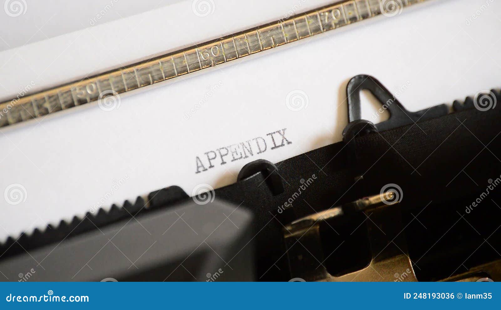 Typing the Word Appendix with an Old Manual Typewriter Stock Footage ...