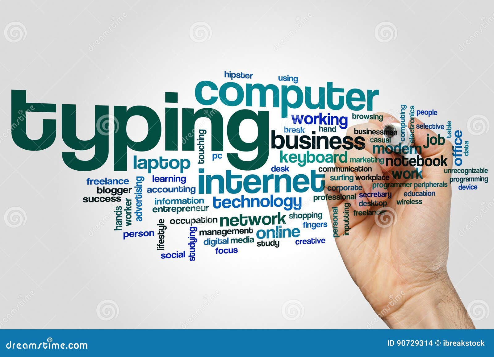 Typing word cloud stock photo. Image of hipster, internet - 90729314